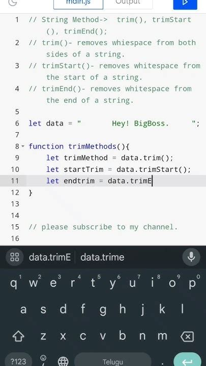Stringmethod Trimcoderprograms Javascripteducationmobile