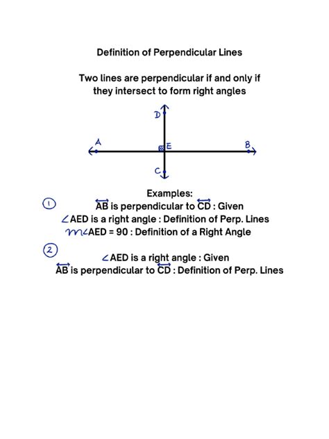 Perpendicular Theorem And Definition Pdf