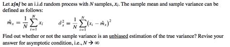 solved let x[n] be an i i d random process with n samples