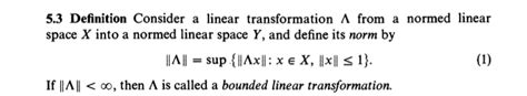 Rudin Rca Real And Complex Analysis Theorem 54 If A Linear Transformation Is Continuous Then