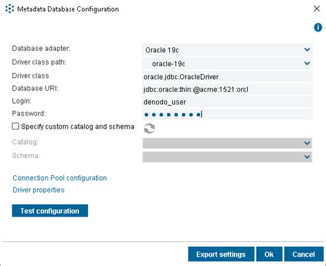 storing the metadata on an external database — virtual dataport