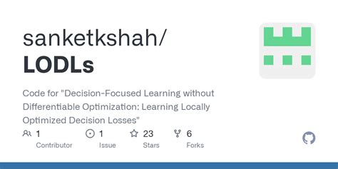 github sanketkshah lodls code for decision focused learning without