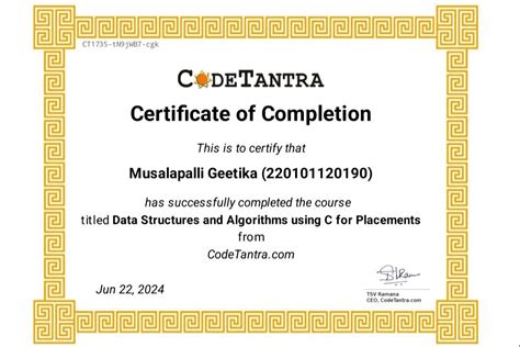 Codetantra Dsa Certification Geetika Musalapalli
