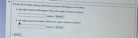 Solved Recall That An Angle Making A Full Rotation Measures