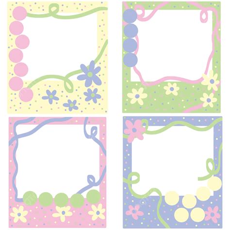 컬러 파우더 보 리 래 액자 일러스트 폴라로이드 프레임 폴라로이드 사진 파스텔 프레임 Png 일러스트 및 Psd 이미지 무료 다운로드 Pngtree