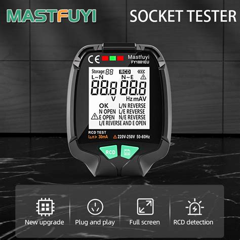 Full Screen Socket Tester 30v 250v Rcd Test High P Grandado