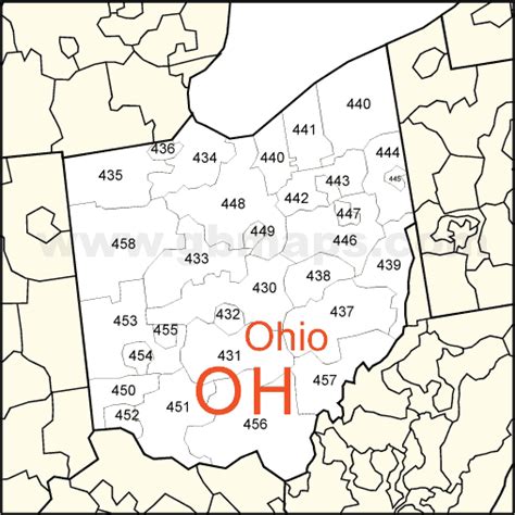 Ohio Zip Code Map Printable