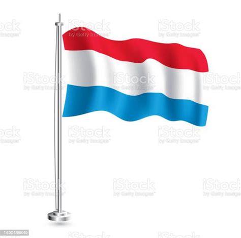 룩셈부르크 국기 깃대에 룩셈부르크 국가의 고립된 현실적인 파도 깃발 3차원 형태에 대한 스톡 벡터 아트 및 기타 이미지 3차원 형태 곡선 공휴일 Istock