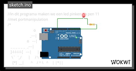Pinklichtje Met Port En Ddr Wokwi Esp32 Stm32 Arduino Simulator