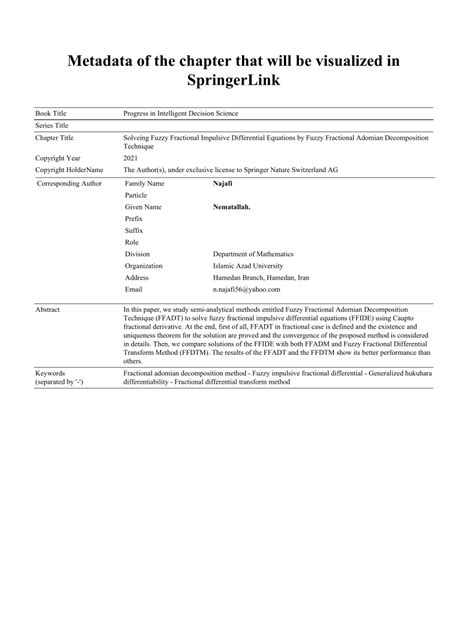 Pdf Solving Fractional Fuzzy Impulsive Differential Equations With