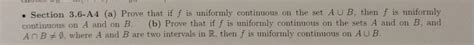 Solved Section A A Prove That If F Is Uniformly Chegg