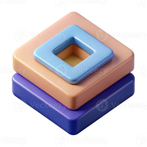 Impressive Standout Minimal Geometric Design Of Overlapping Squares Flat Color Sharp Edges