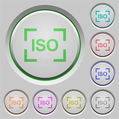 Camera Iso Speed Setting Push Buttons Stock Vector Illustration Of Lens Emblem 194650594