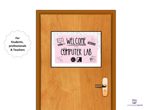 Computer Lab Babe Sign Classroom Decor Teacher Door Signs Computers Classrooms Poster Set