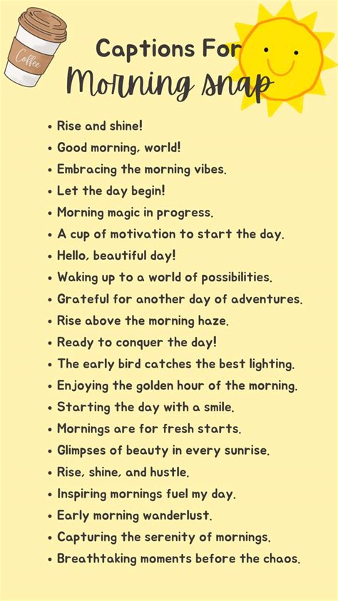 Rise Snap Shine Captions For Morning Snap Caption For Morning