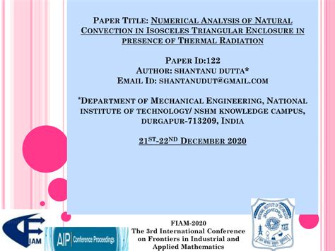 Pdf Paper Title Numerical Analysis Of Natural Convection In