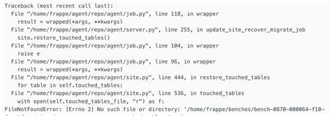 Restore Entire Backup When No Touched Tables File Is Found While Recovering Issue Frappe
