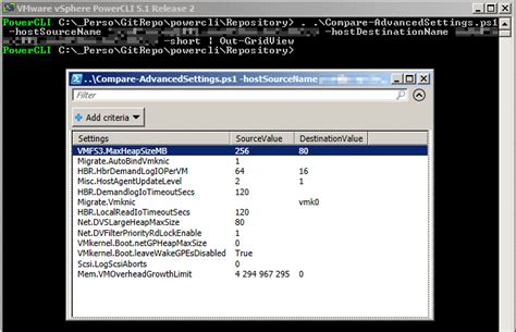 Compare Advanced Settings With Powercli