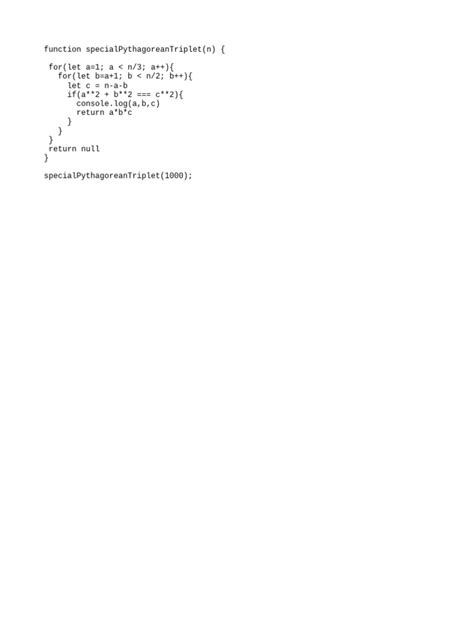 Problem 9 Special Pythagorean Triplet Pdf