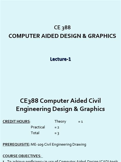 Lecture 1 Introduction To Autocad Pdf Auto Cad Computer Aided