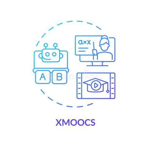 2d Gradient Thin Linear Icon Xmoocs Concept Stock Illustration