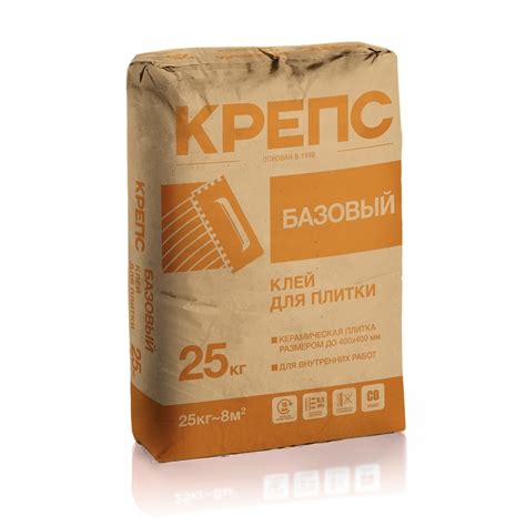 Клей для плитки Крепс Базовый (25 кг) — купить по цене от 461 руб в ...