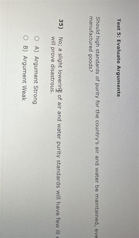 Test 5 Evaluate Arguments Should High StudyX