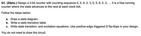 Solved Q Pts Design A Bit Counter With Counting Chegg
