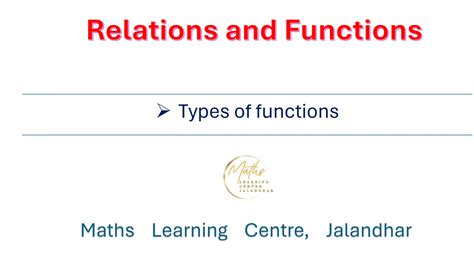 Types Of Functions Relations And Functions PPT