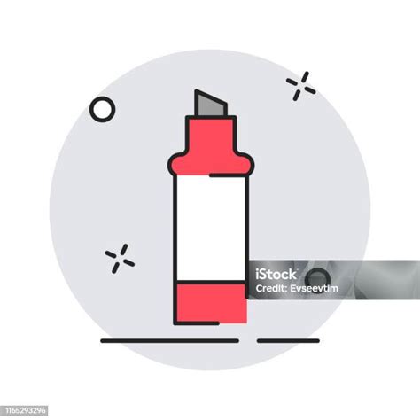 사무실 형광펜 또는 마커 아이콘입니다 현대적인 플랫 디자인 스타일 웹 사이트 페이지 마케팅 모바일 앱 흰색 배경에 디자인 요소에