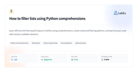 how to filter lists using python comprehensions labex