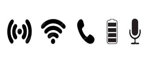 Premium Vector Phone Signal Wifi And Battery Icons Vector Mobile