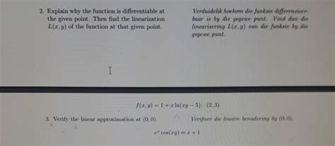 Solved 2 Explain Why The Function Is Differentiable At The