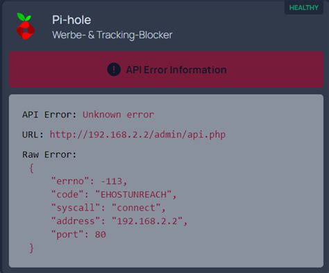 Service Widget Pihole Api Error · Gethomepage Homepage · Discussion 652 · Github