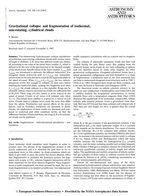 Pdf Gravitational Collapse And Fragmentation Of Isothermal Non