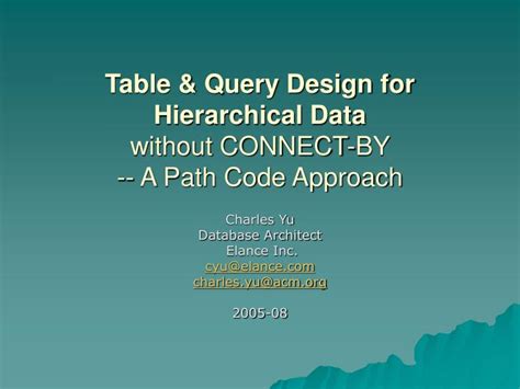 ppt table and query design for hierarchical data without connect by