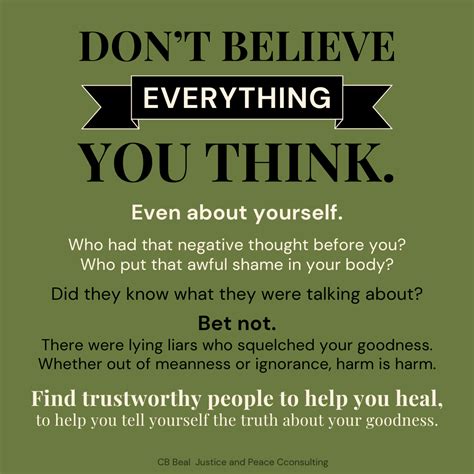 Dont Believe Everything You Think Justice And Peace Consulting