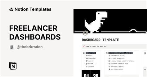 Freelancer Dashboards Template By Thebrkrsden Notion Marketplace