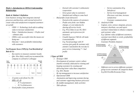Crm Notes Mktg225 Customer Relationship Management Smu Thinkswap
