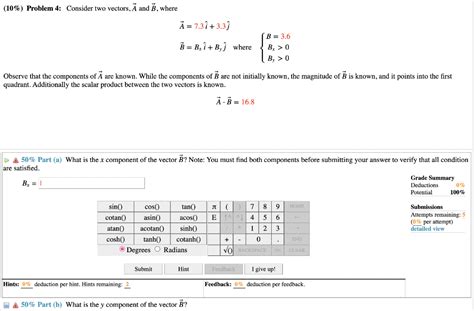 Solved Problem Consider Two Vectors A And B Chegg