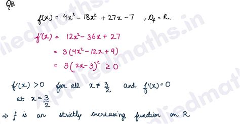 Class 12 Cbse Applied Maths Application Of Derivatives Exercise 6 4