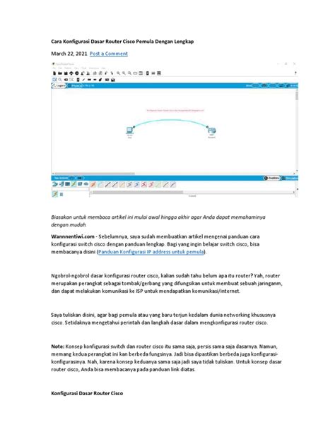 1a Konfigurasi Dasar Router Cisco Pemula Pdf