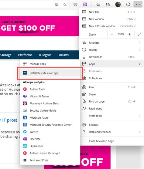 How To Install Web Apps In Microsofts New Chromium Based Edge Browser Petri IT Knowledgebase