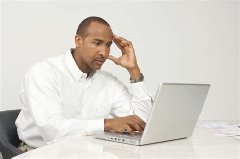 Man Thinking At Computer Data Science Review