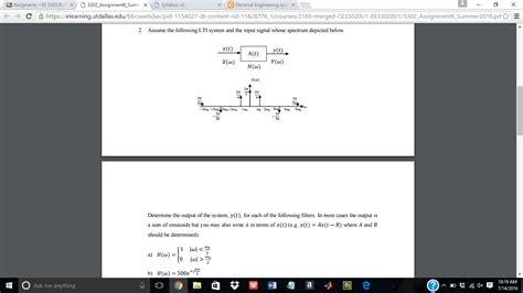 Solved Assume The Following LTI System And The Input Signal Chegg