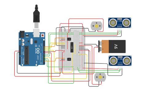 Circuit Design Sumo Robot Tinkercad