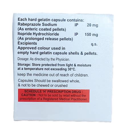 Gastrorab It Sr Tab Rabeprazole 20mg Itopride 150mg Sr Tab At ₹ 200stripe Rabeprazole And