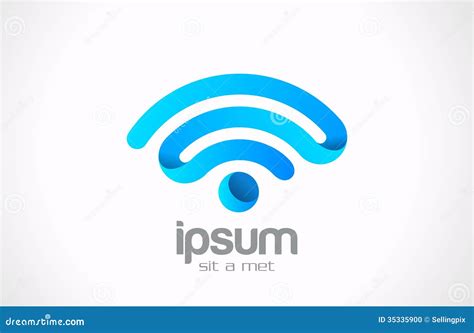 Logo Wireless Communication Vector Creative Design Stock Vector Illustration Of Emblem Data