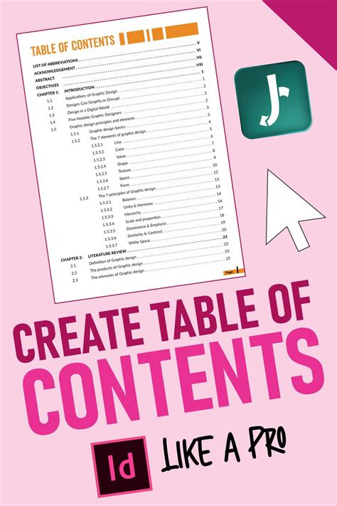 create table of contents in adobe indesign