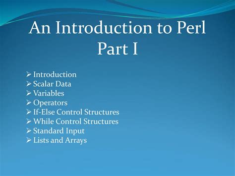 An Introduction To Perl Ppt Download